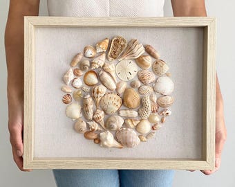 Colorful Shell Mandala Shadow Box Art With Glass Enclosure - Etsy