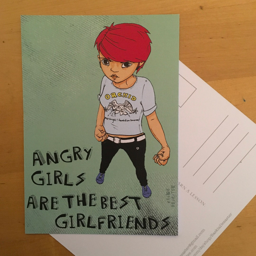 Postcard Angry Girls Are the Best Girlfriends - Etsy