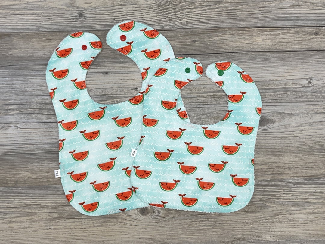 Watermelon Baby Bib, Waterproof Cotton Terry Cloth Backing - Etsy