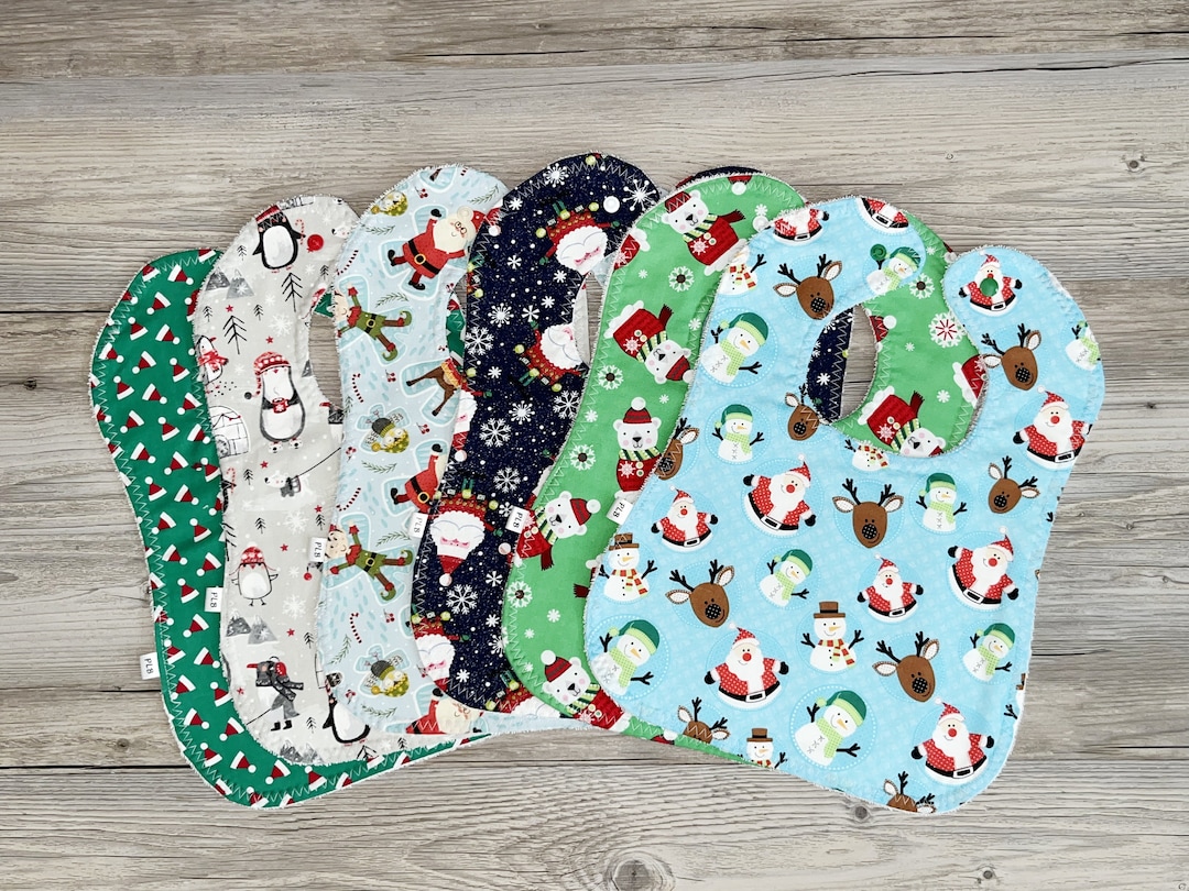Christmas Baby Bibs, Baby Bibs, Infant Bibs, Toddler Bibs, Washable ...
