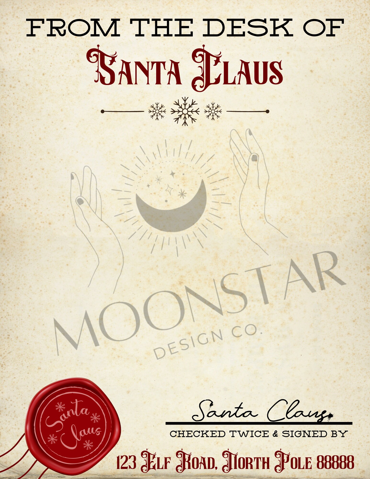 Santa Claus Letterhead Printable - Digital Download - Etsy
