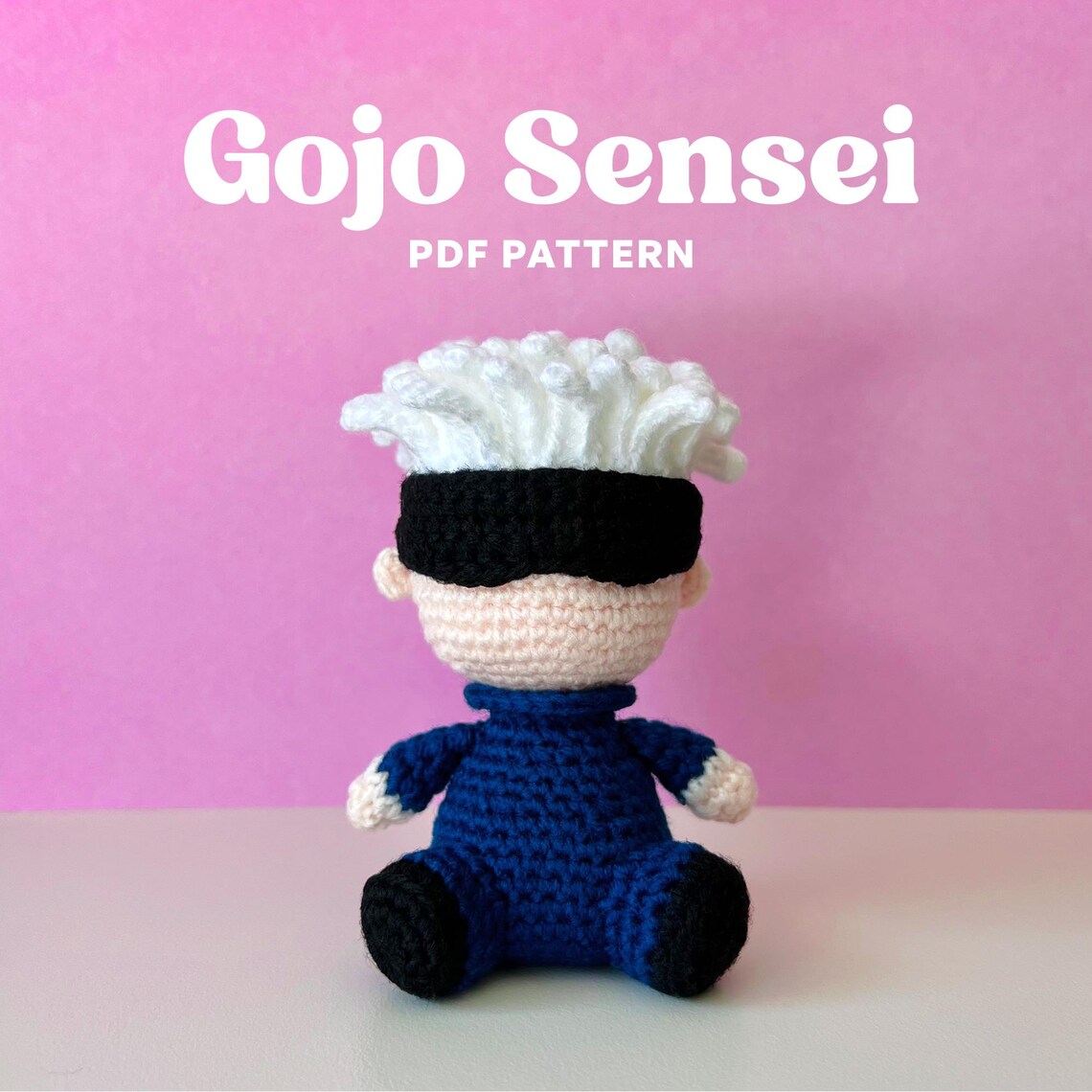 Gojo Chibi Desk Buddy Crochet PDF Pattern - Etsy