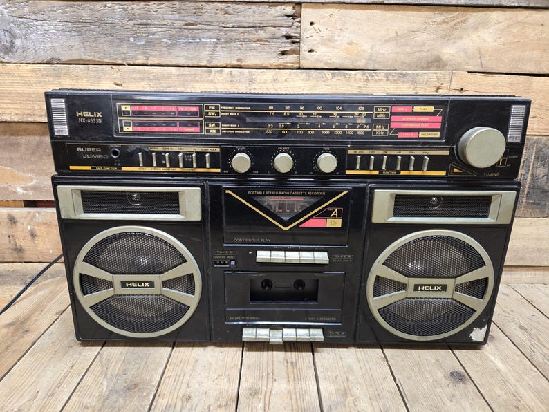 Rare Vintage HELIX HX -4633N Stereo Boom Box - Working - Etsy