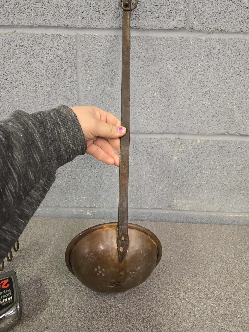 Antique/vintage Copper Ladle Scoop Long Handled Lade Primitive Decor 22 ...