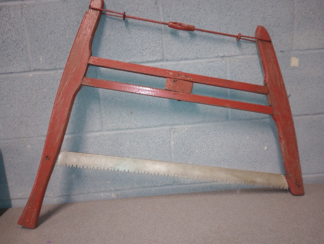 Vintage Antique Wooden Cross Buck Bow Saw Hand - Etsy