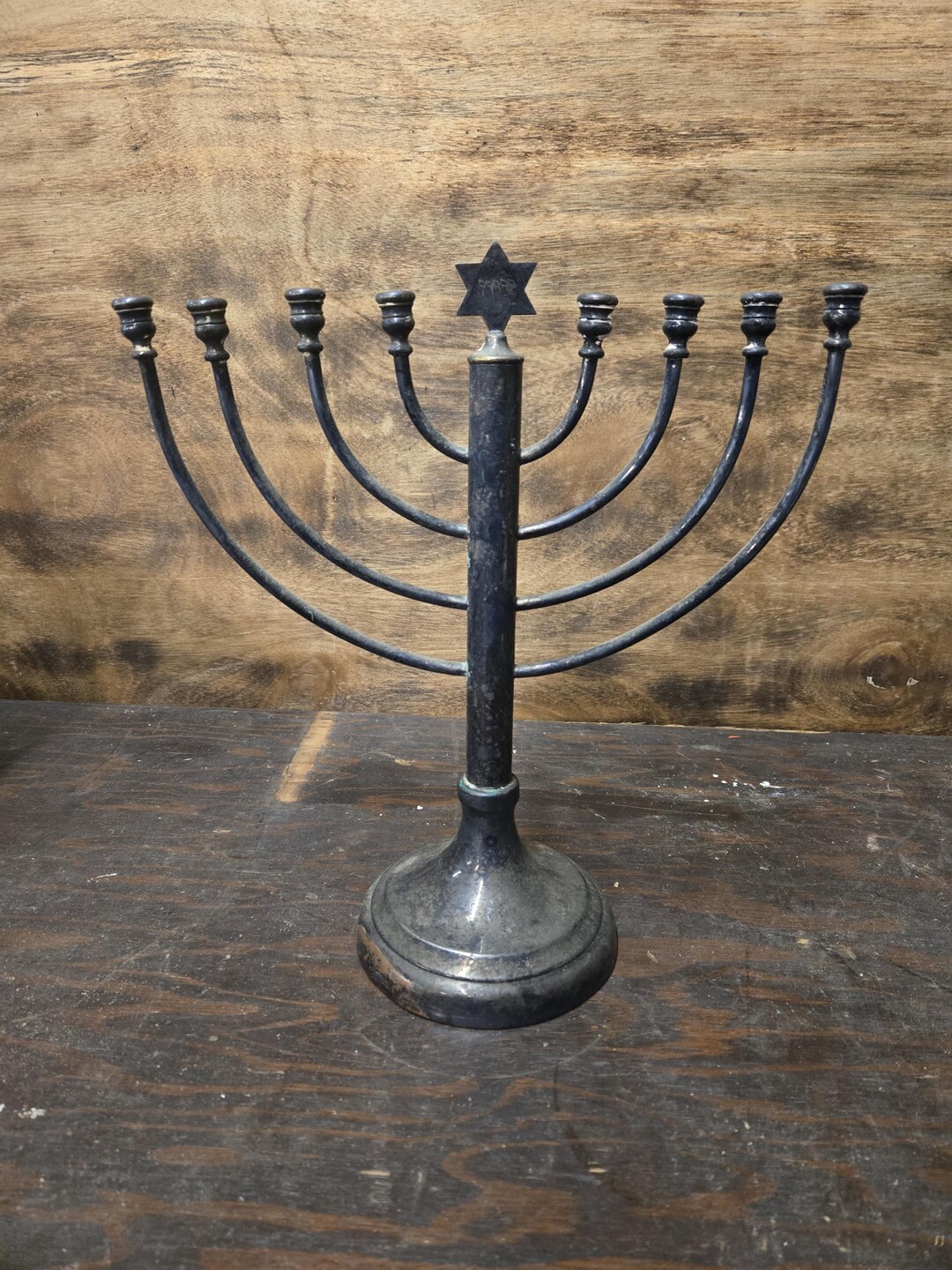 Antique Menorah Candlestick With 8 Arms, Jewish Traditional Candelabrum ...
