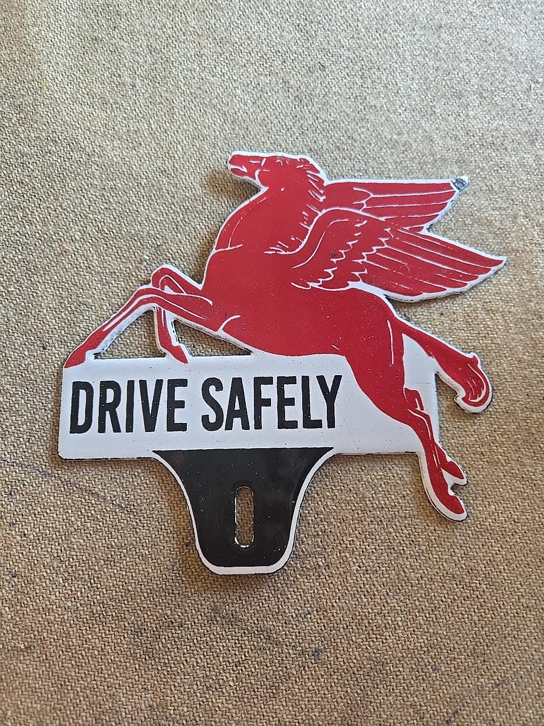 Mobil Oil Pegasus Horse License Plate Topper Frame Porcelain - 7" - Etsy