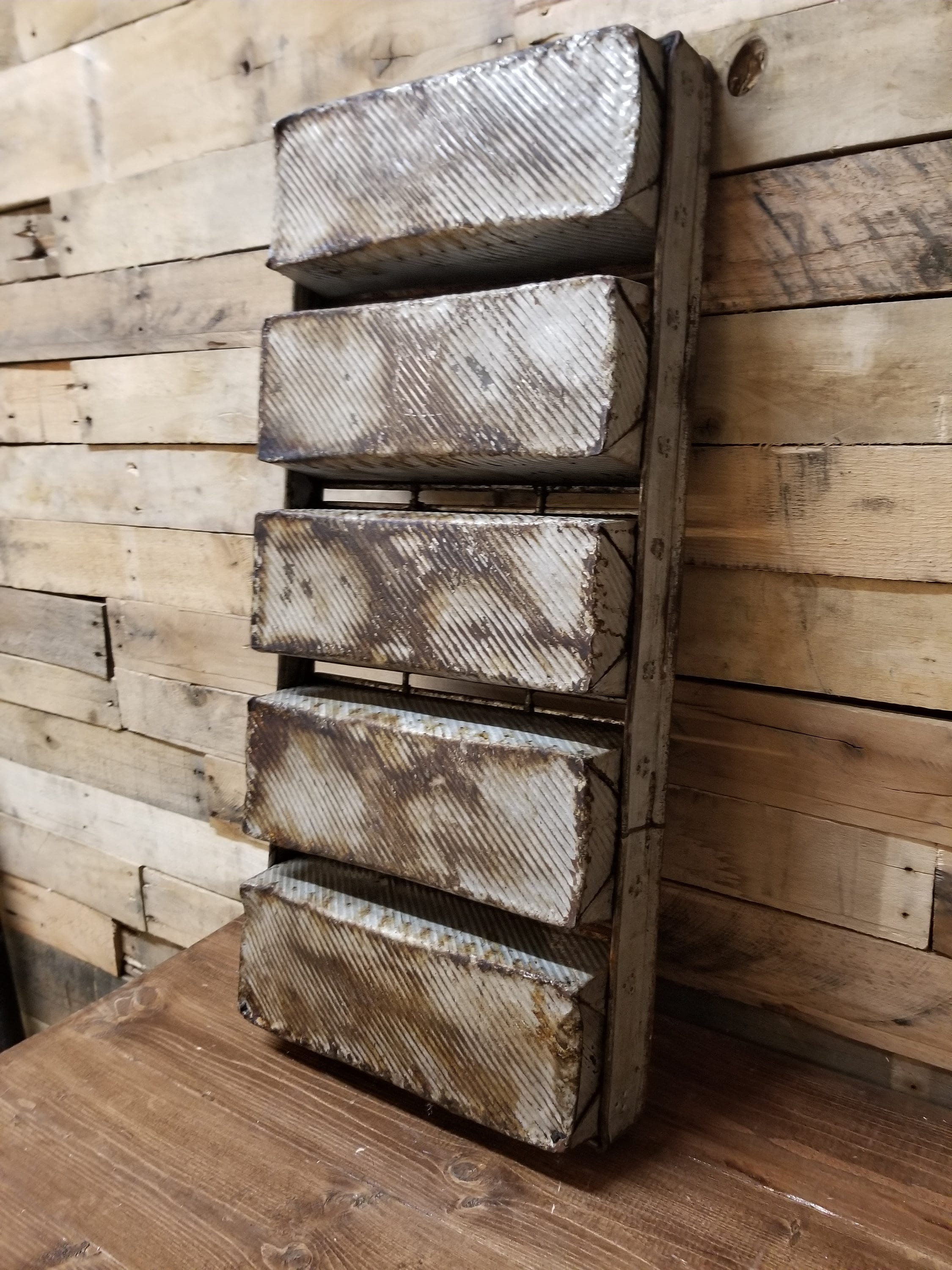 Vintage Industrial 5 Loaf Metal Bread Pan, Vintage Metal Bread Mold ...