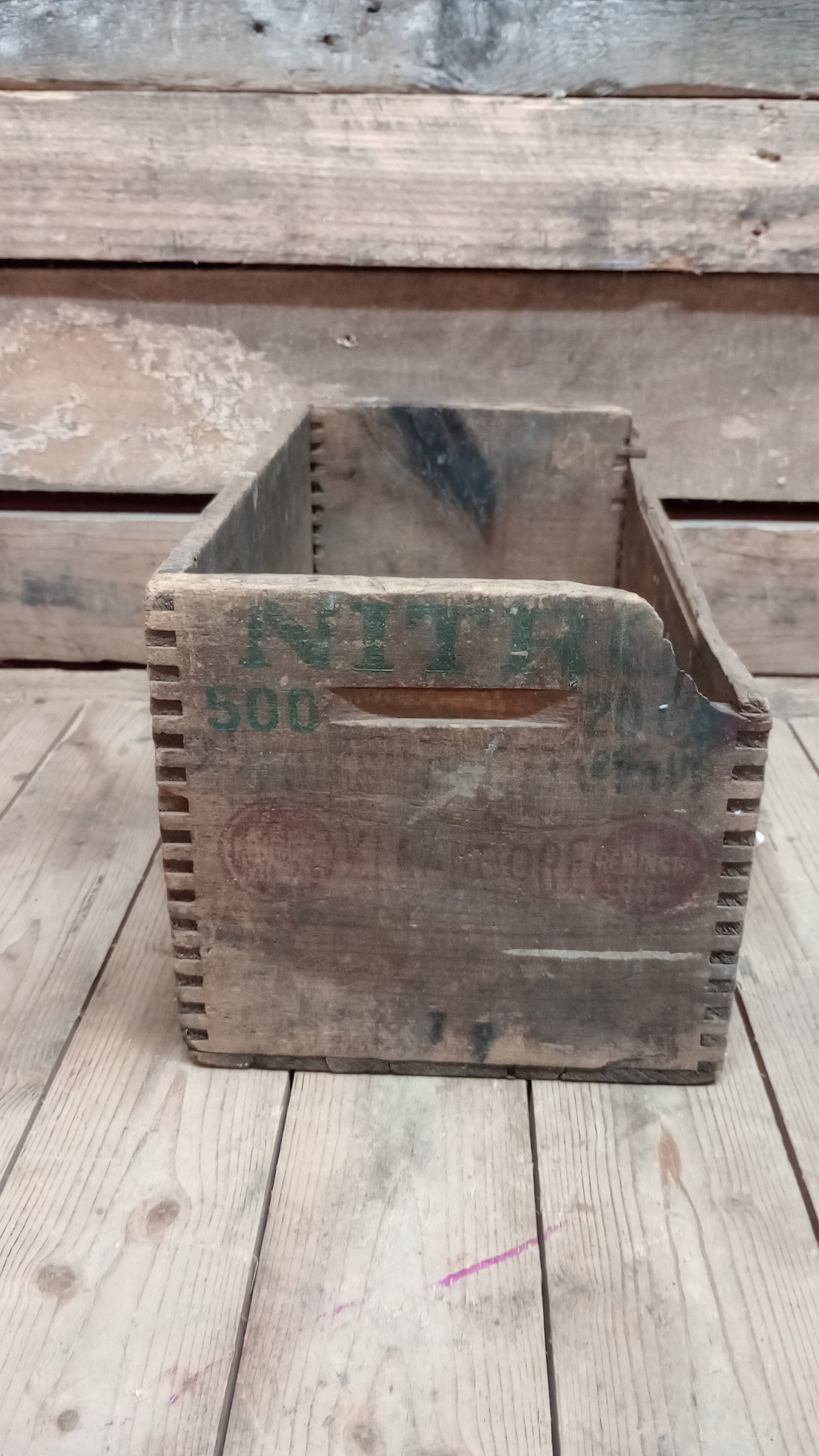 Vintage Rustic Remington Cleanbore Nitro Dupont Wooden Ammo Crate Box ...
