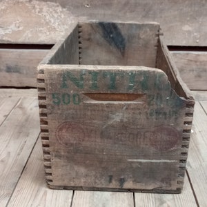 Vintage Rustic Remington Cleanbore Nitro Dupont Wooden Ammo Crate Box ...