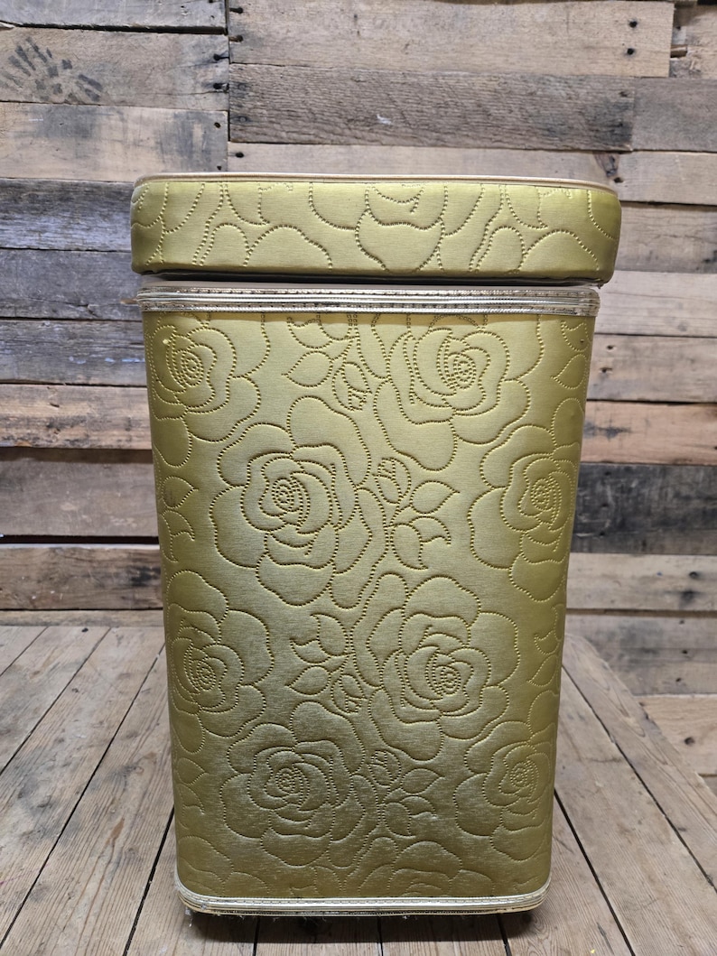 1950's Vintage MCM WC Redmon Gold Clothes Hamper Atomic Sunburst ...