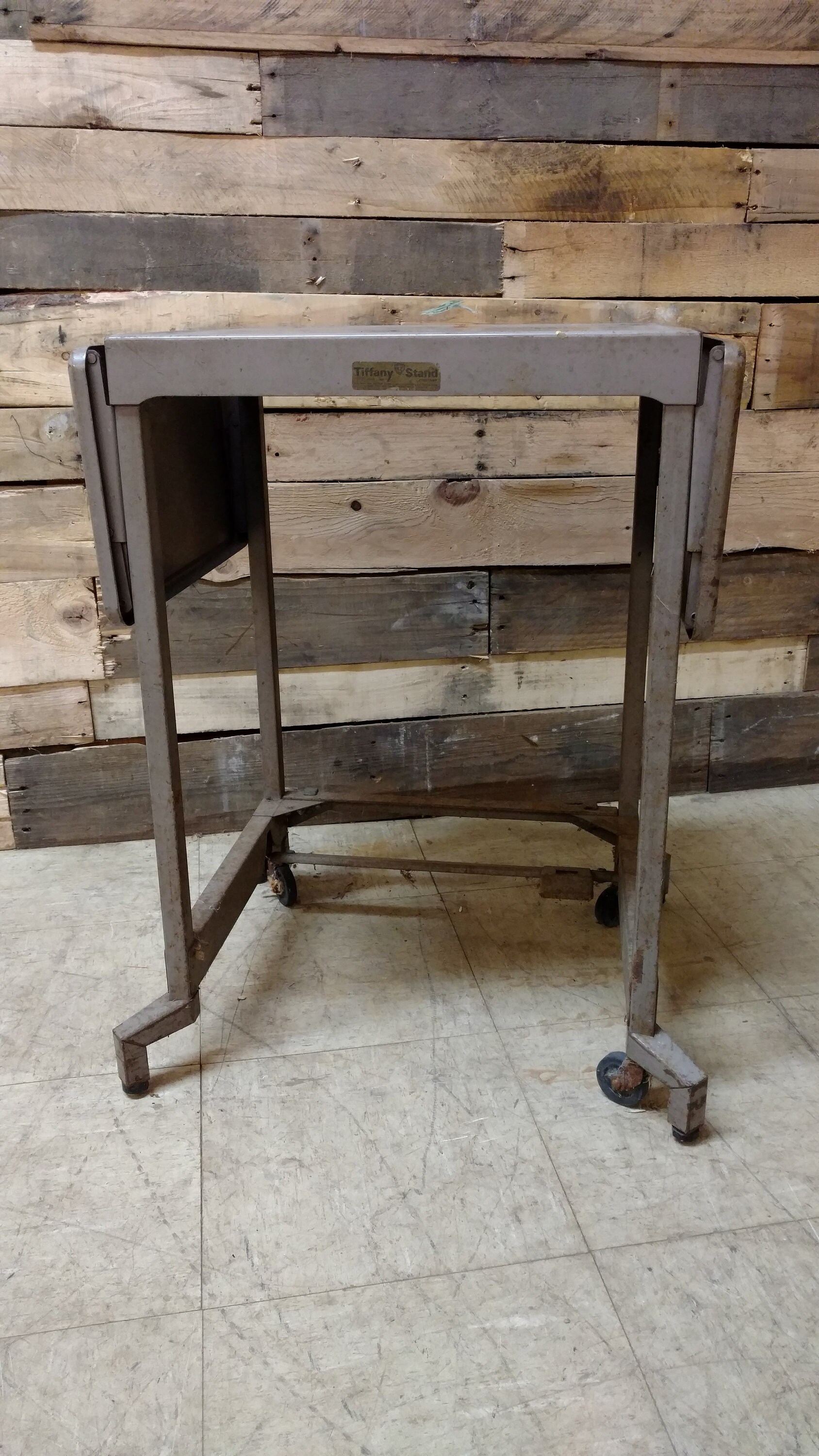 Vintage Metal Industrial Gray Type Writer Stand Table With - Etsy