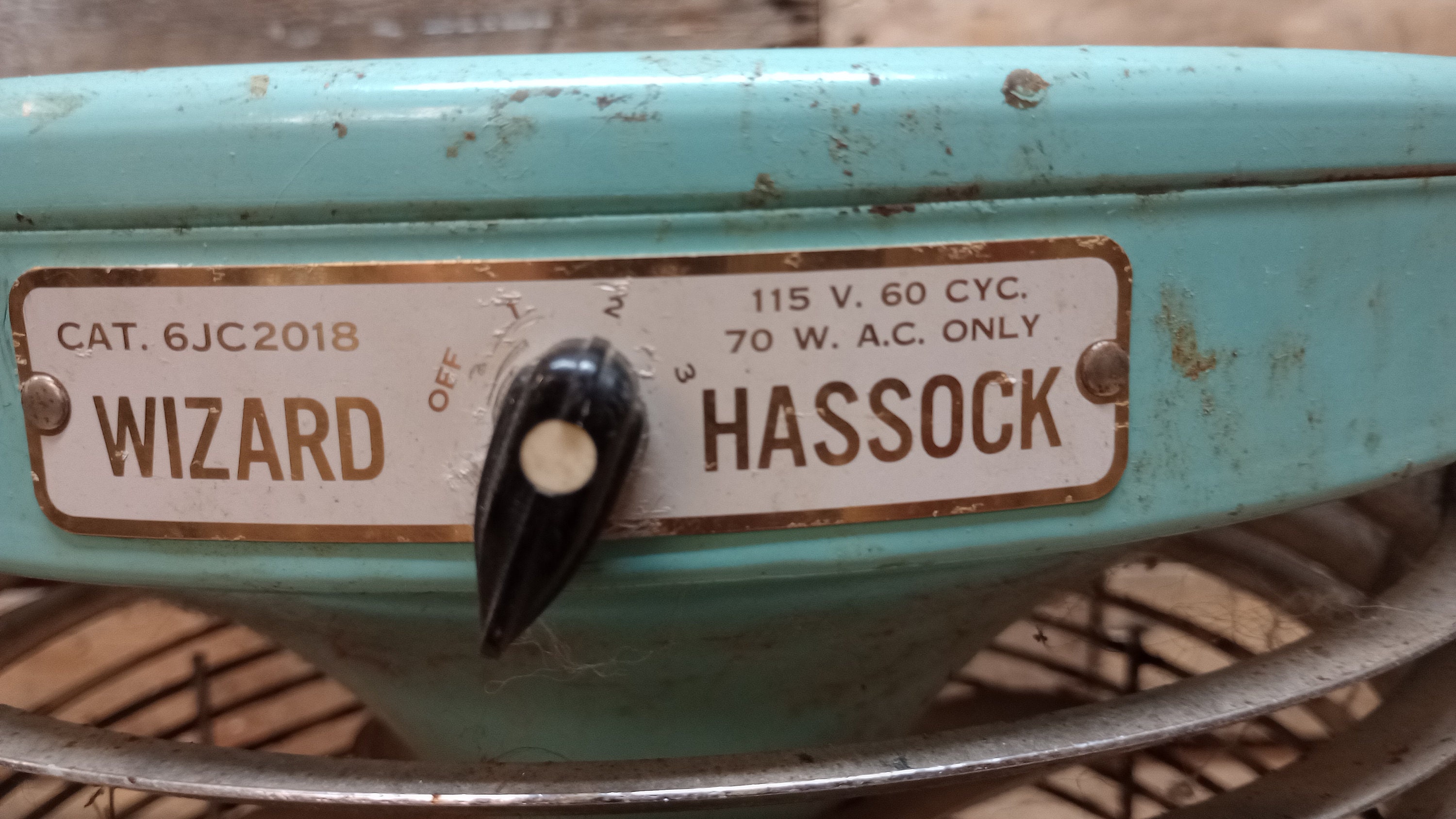 Vintage 1950's Hassock 3 Speed Floor Fan - Blue Green Circular - Etsy