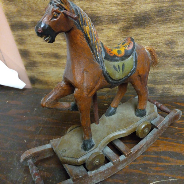 Primitive Folk Art Rocking Horse - Etsy