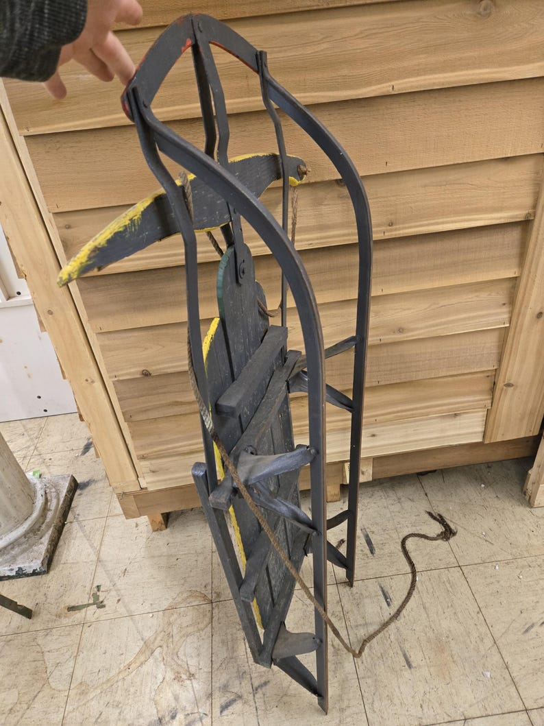 Vintage Genuine Wooden Metal Snow Sled Collectable Condition - Etsy