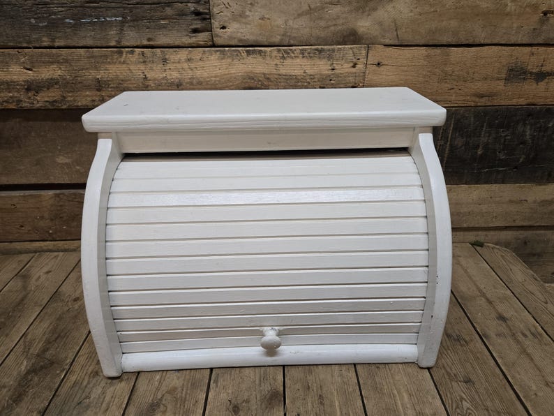 Wooden Roll Top Counter Top Bread Box Bread Storage Container - Etsy