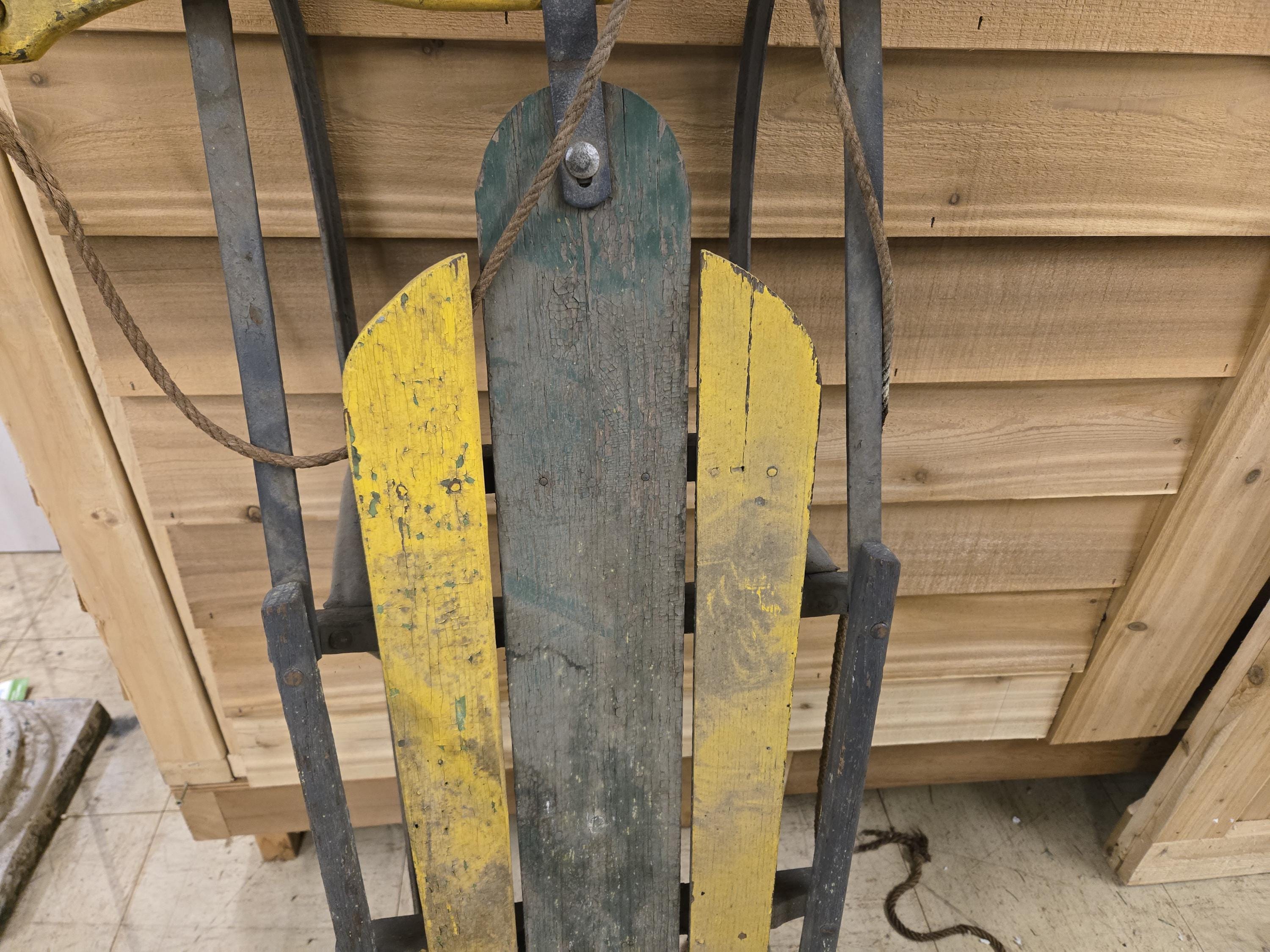 Vintage Genuine Wooden Metal Snow Sled Collectable Condition - Etsy