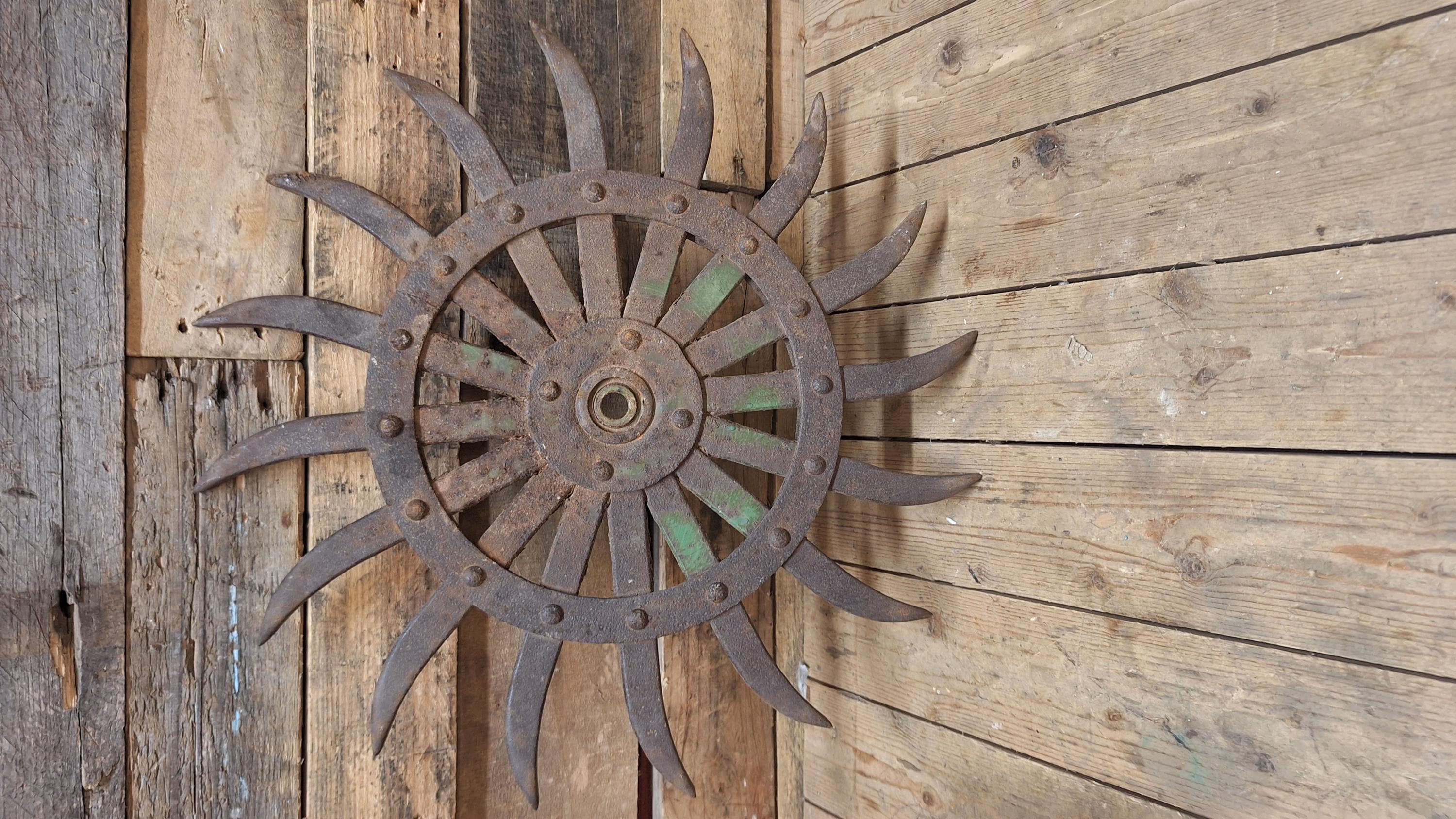 Vintage Cast Iron Metal Farm Rotary Disc Plow Wheel Tiller 16 Spokes - Etsy