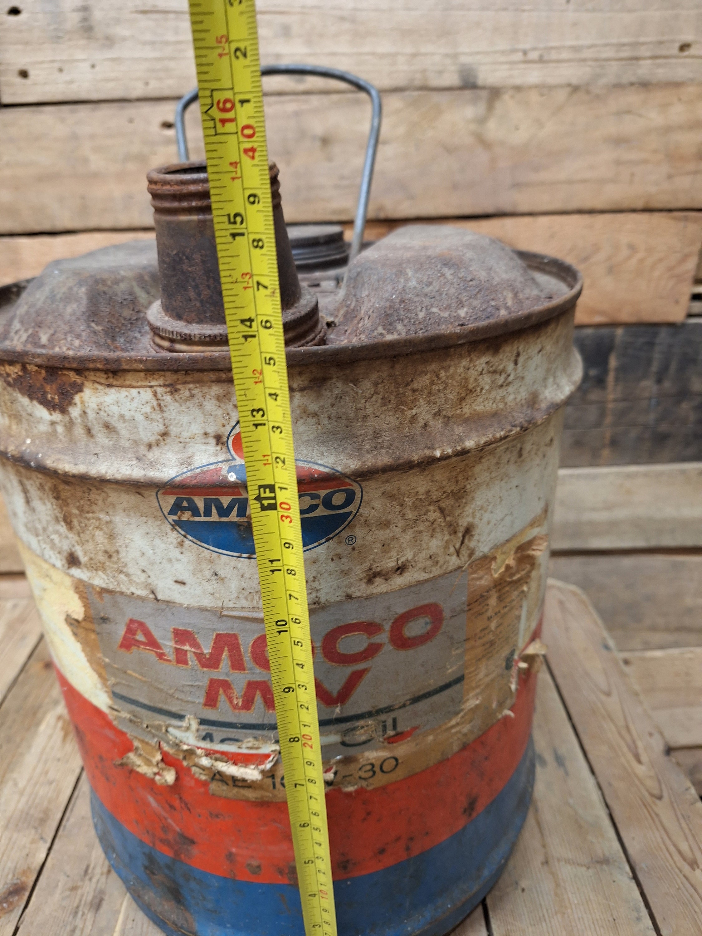 Vintage Advertising Gas Oil Amoco M-V Five Gallon Motor Oil Can - Etsy