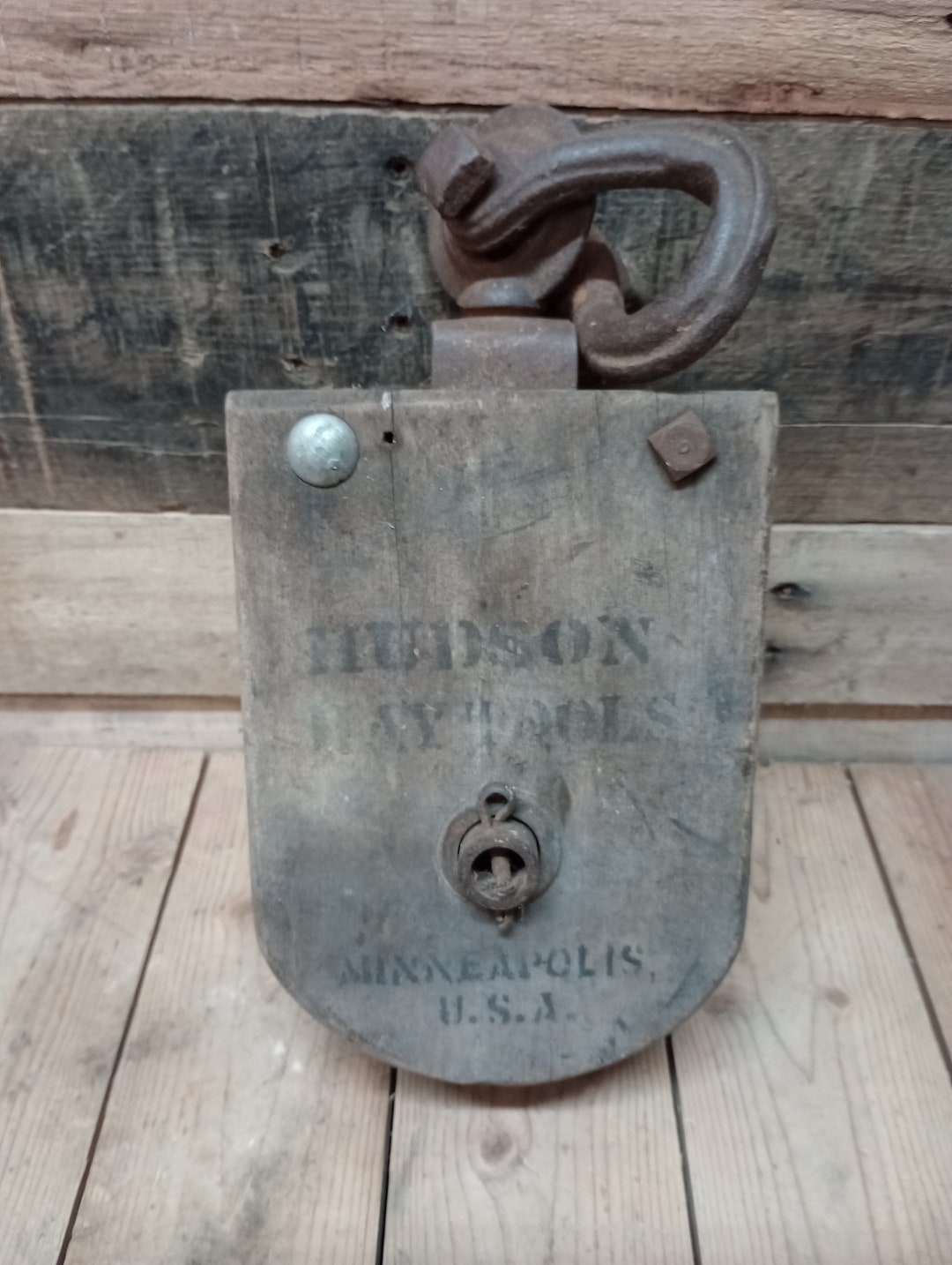 Antique Wood Block Barn Pulleys 1800s Hudson’s Hay Tools Rustic ...