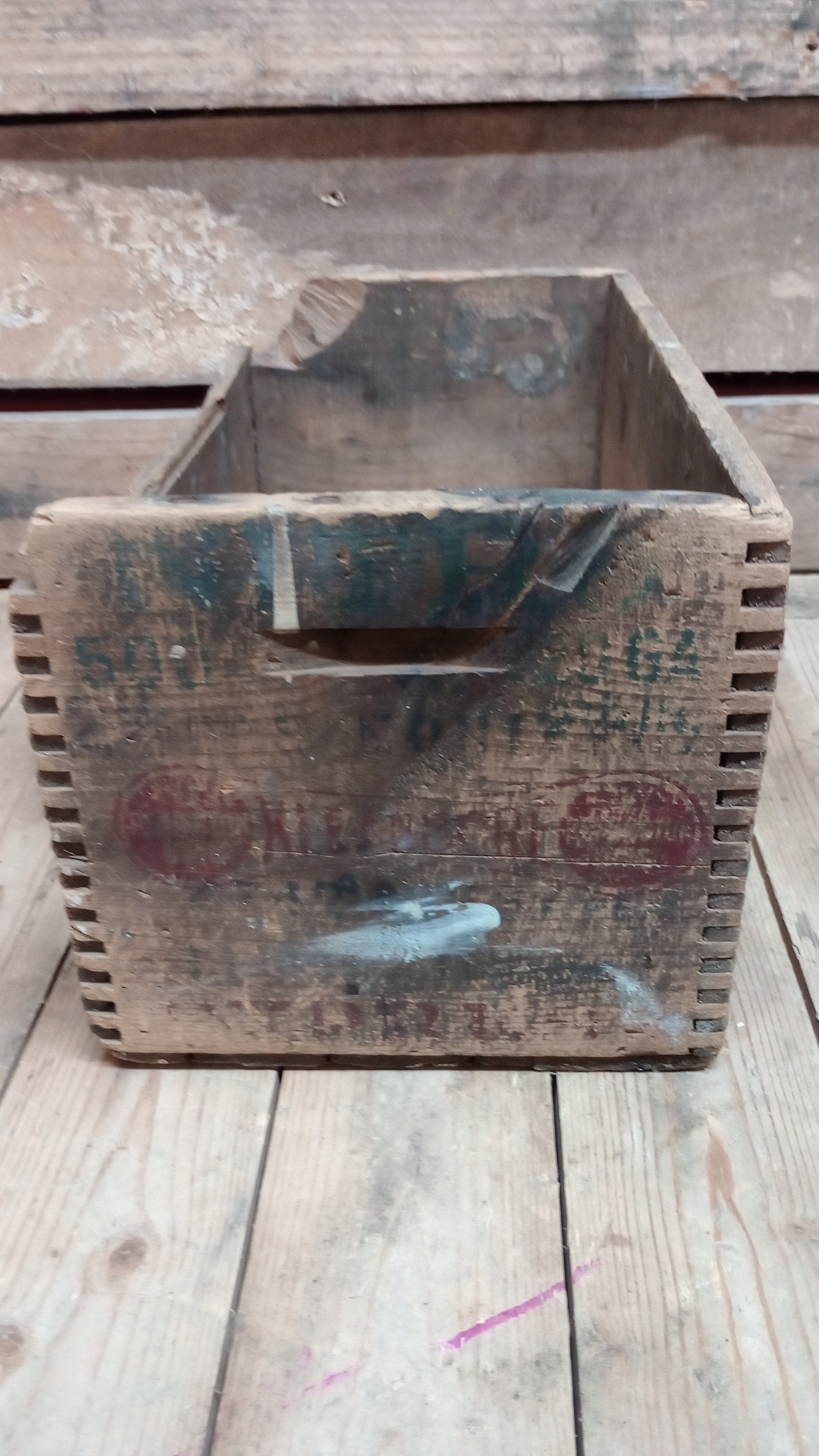 Vintage Rustic Remington Cleanbore Nitro Dupont Wooden Ammo Crate Box ...