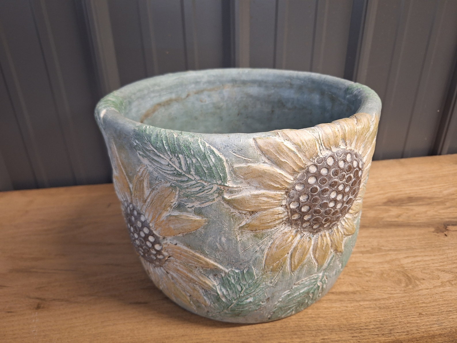 Rare Isabel Bloom Large Sunflower Planter Pot Cement Signed 11 X 9 - Etsy