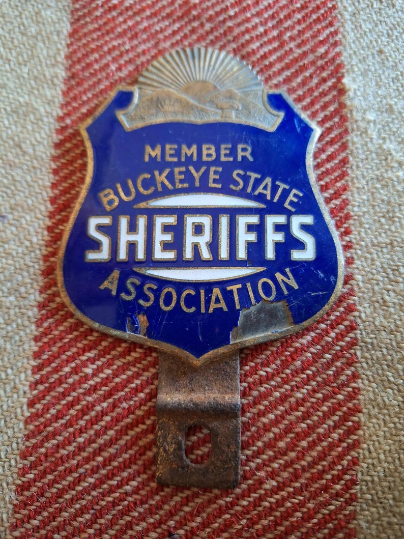 Vintage License Plate Topper Member Buckeye State Sheriffs Association ...