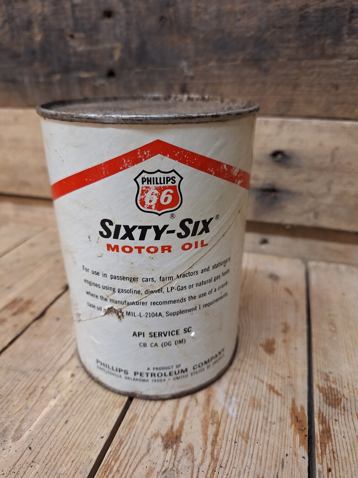 Vintage Phillips 66 Sixty-six 1 Quart Can Motor Oil Advertising (empty ...