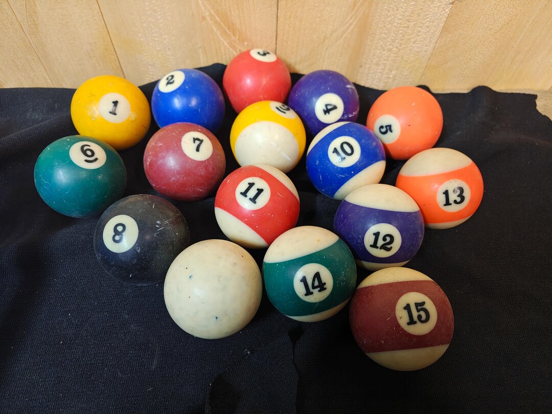 Vintage Pool Table Balls Complete Set of 16 Billiard Ball Set - Etsy