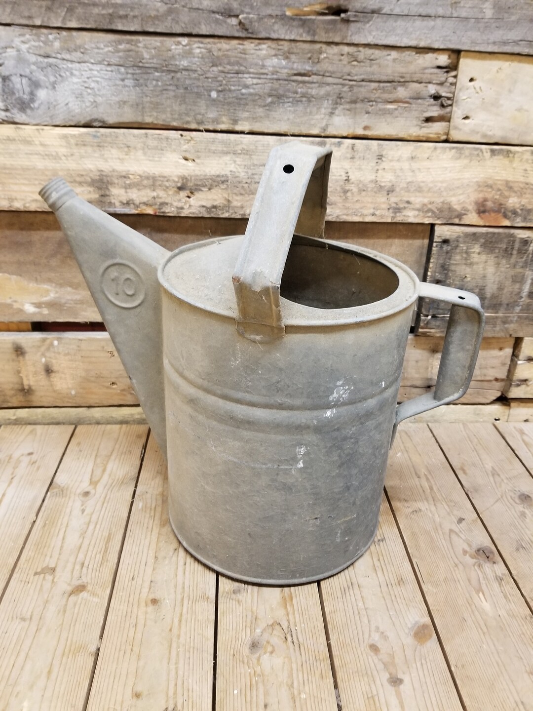 Vintage #10 Galvanized Watering Can - Etsy