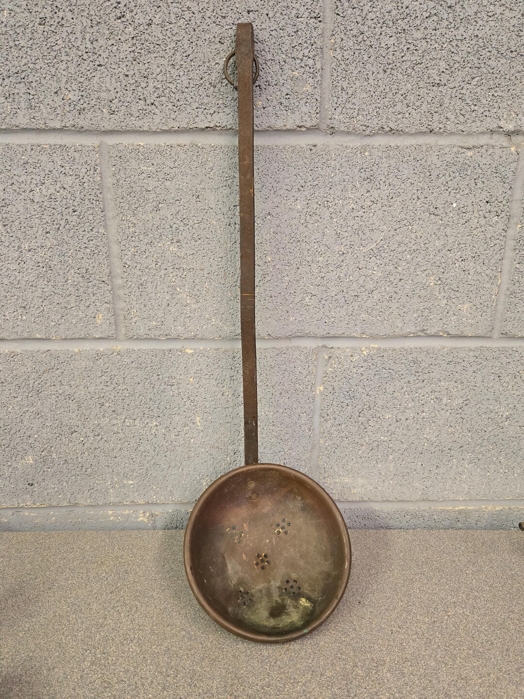 Antique/vintage Copper Ladle Scoop Long Handled Lade Primitive Decor 22 ...
