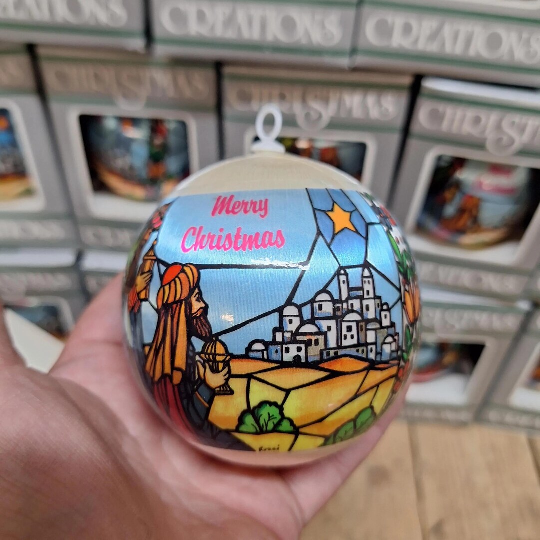 Vintage 1980's Kmart Satin Jesus Wise Men Satin Christmas Ornament NOS ...