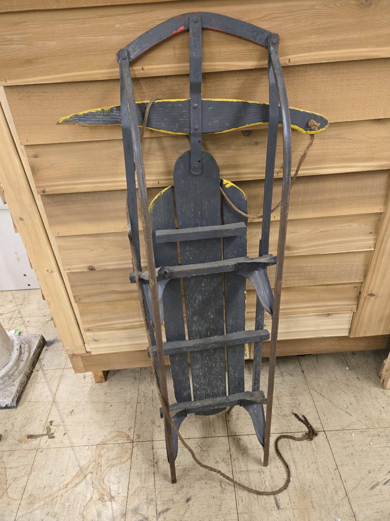 Vintage Genuine Wooden Metal Snow Sled Collectable Condition - Etsy