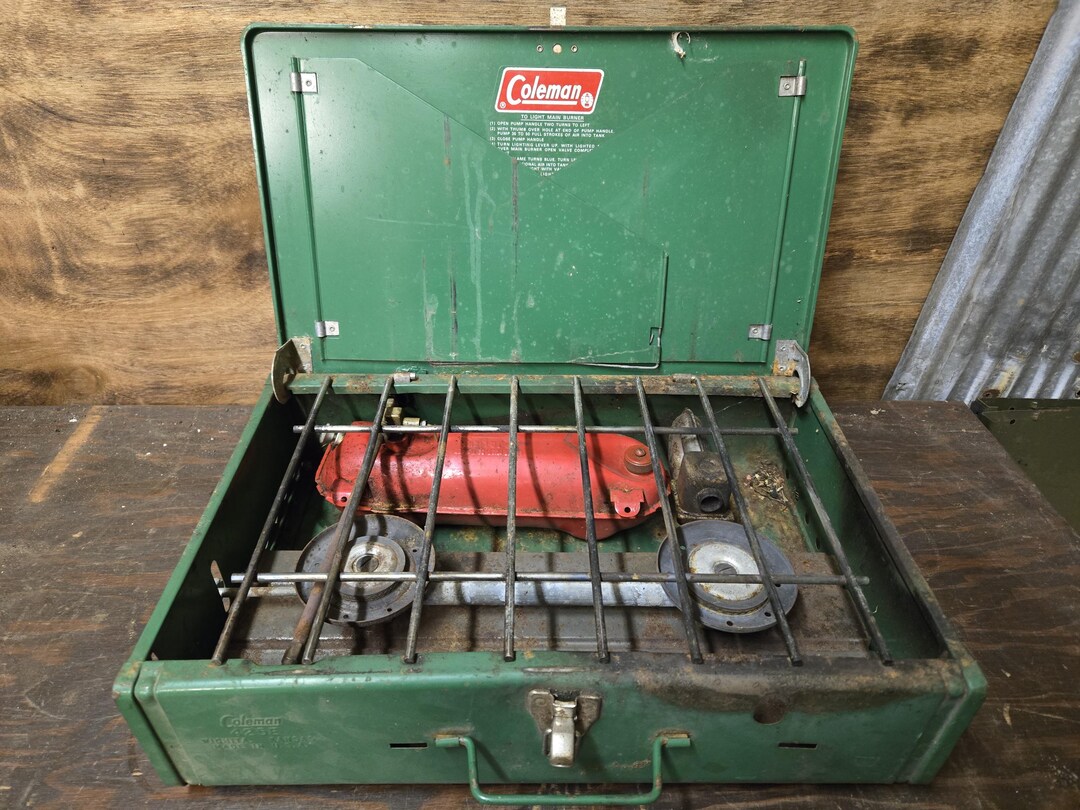 Vintage Coleman Model 425E Two 2 Burner Green Gas Camp Stove 425 E - Etsy
