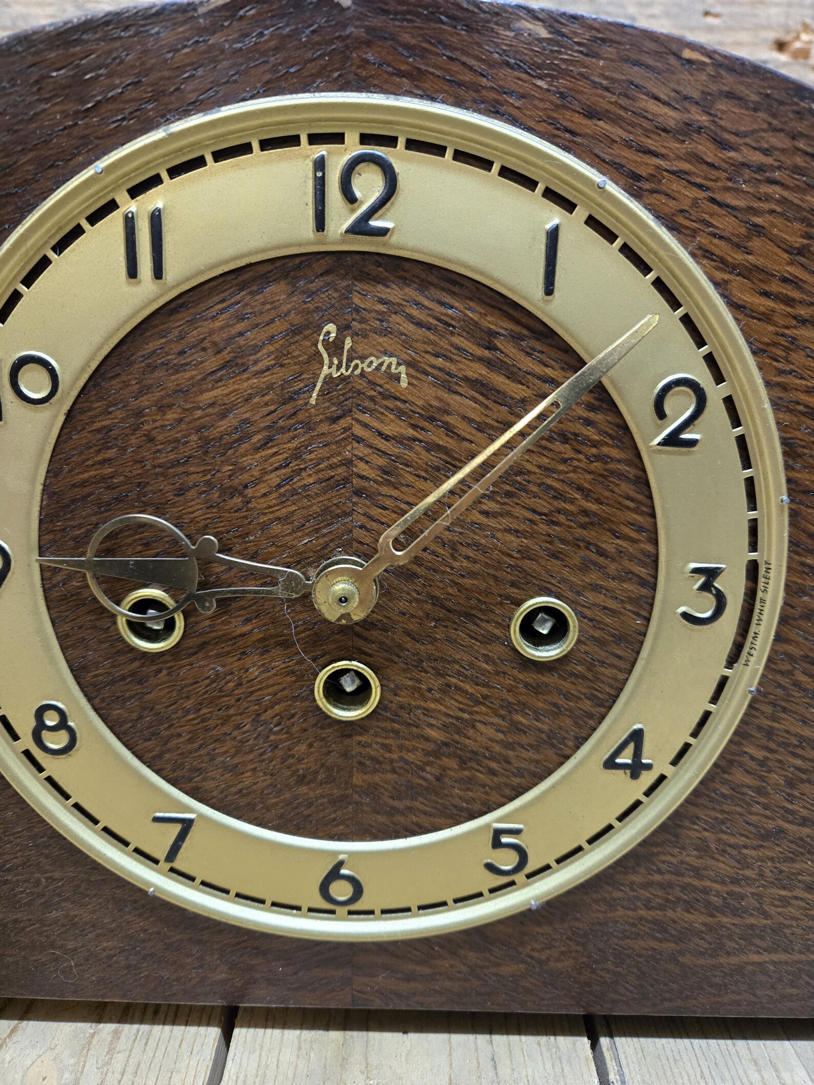 Vintage Wooden MCM Silson Germany Mantel Clock With Key - Etsy
