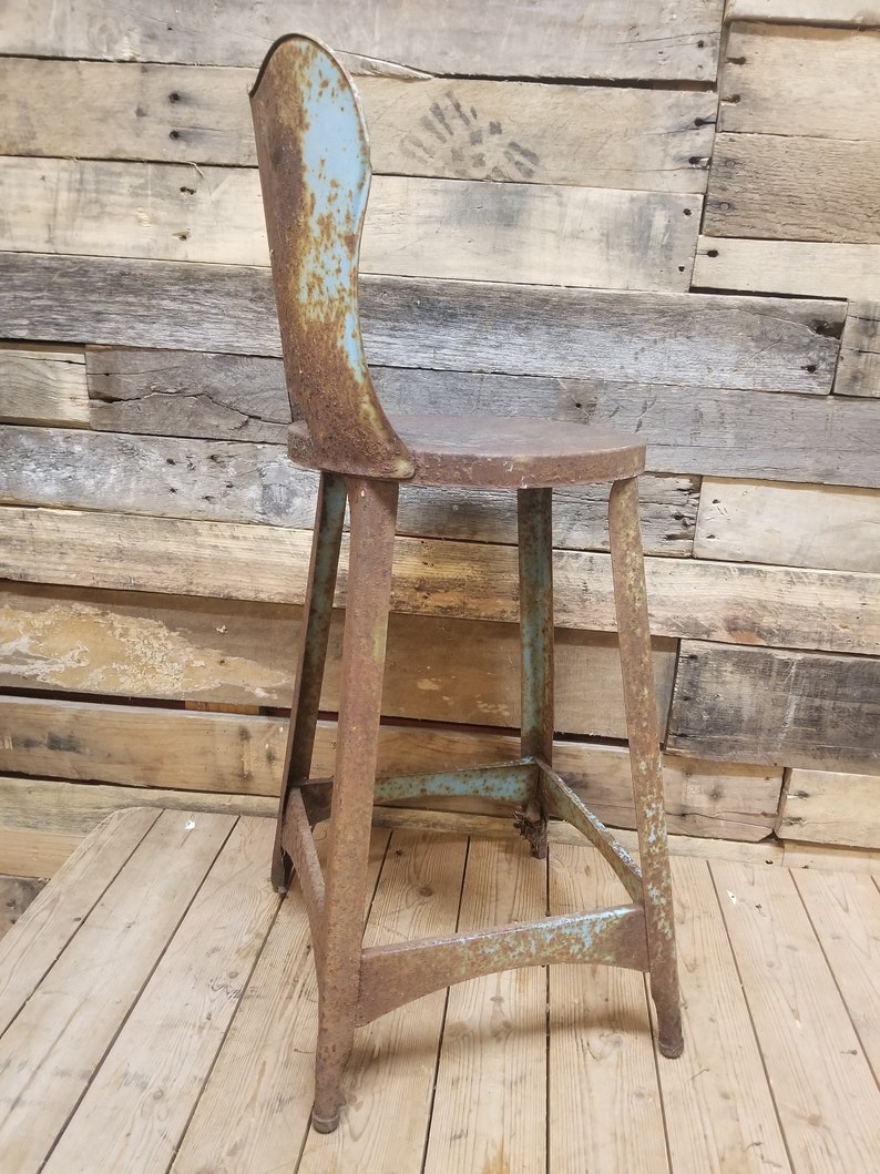 Vintage 1950's Metal Childs Stool, Vintage Childs Chair, Vintage Metal ...