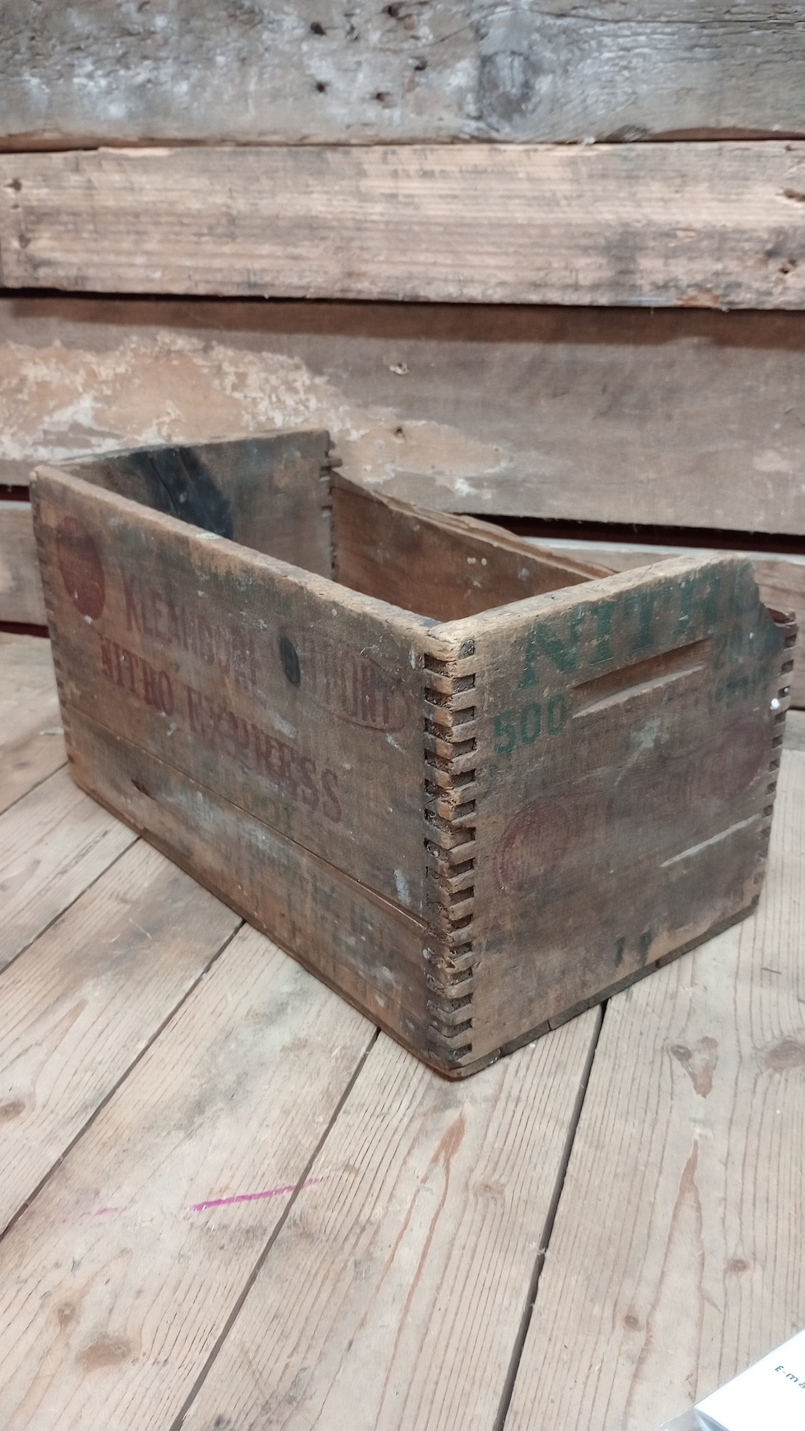 Vintage Rustic Remington Cleanbore Nitro Dupont Wooden Ammo Crate Box ...