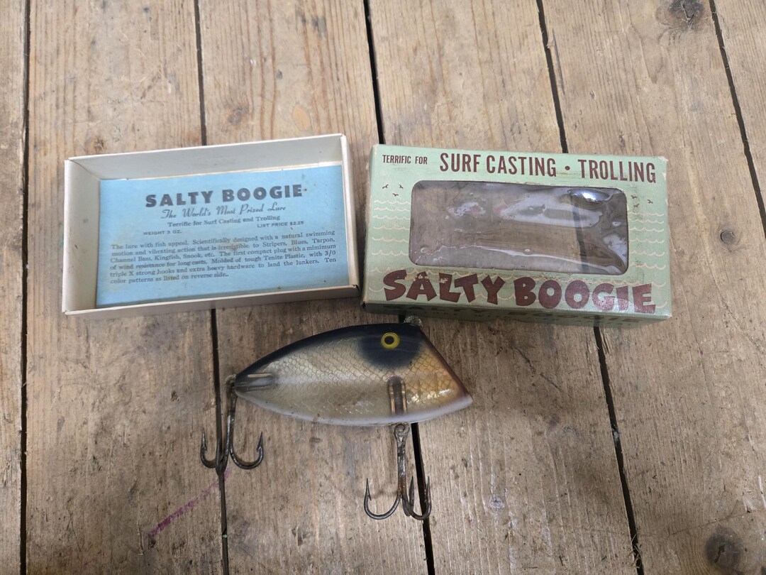 Vintage the Salty Boogie Fishing Lure in Original Box Surf Casting ...