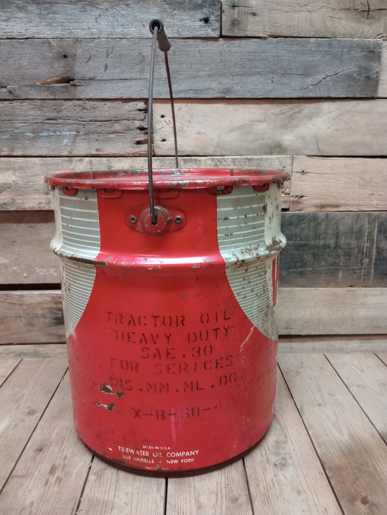 Veedol 5 Gallon Oils & Grease Motor Oil Can Bucket With Handle - Etsy