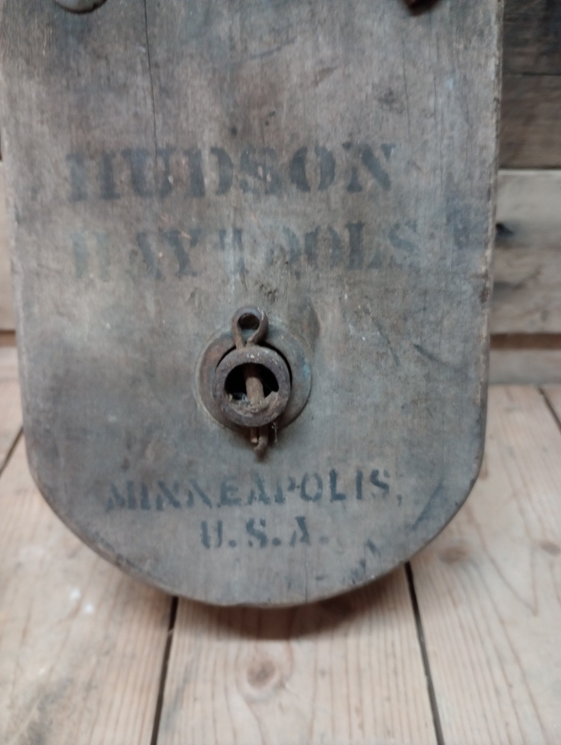 Antique Wood Block Barn Pulleys 1800s Hudson’s Hay Tools Rustic ...