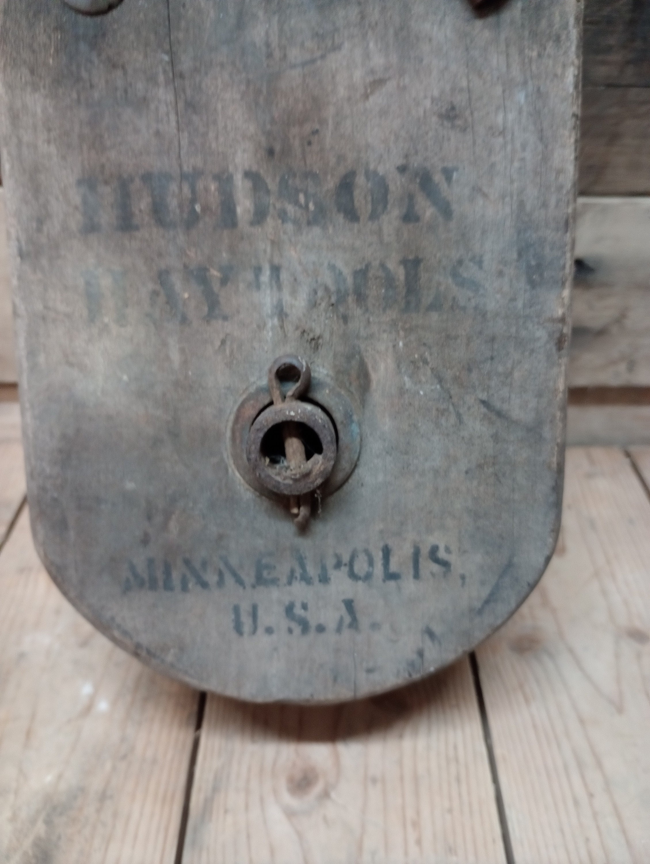 Antique Wood Block Barn Pulleys 1800s Hudson’s Hay Tools Rustic ...