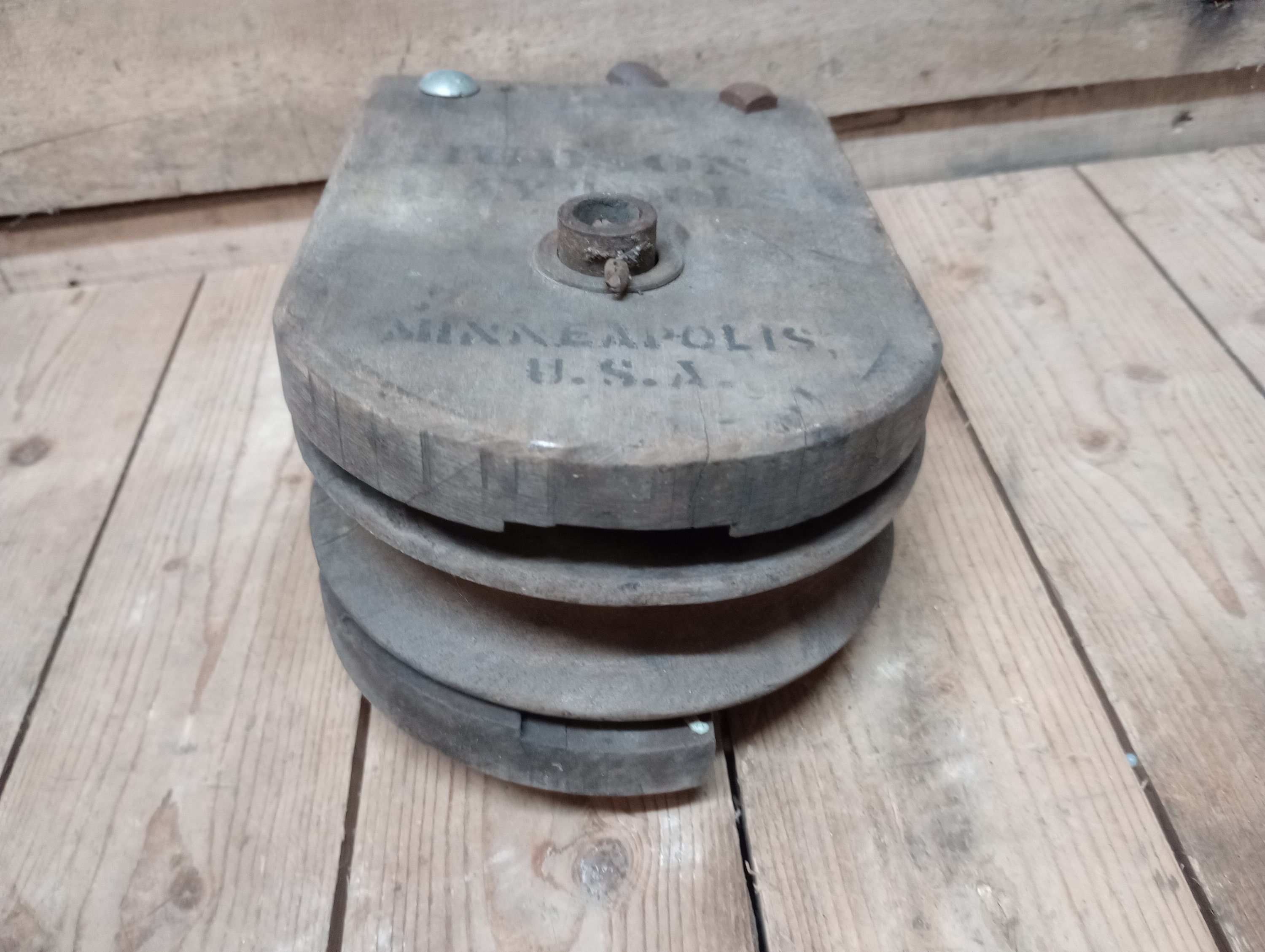 Antique Wood Block Barn Pulleys 1800s Hudsons Hay Tools - Etsy