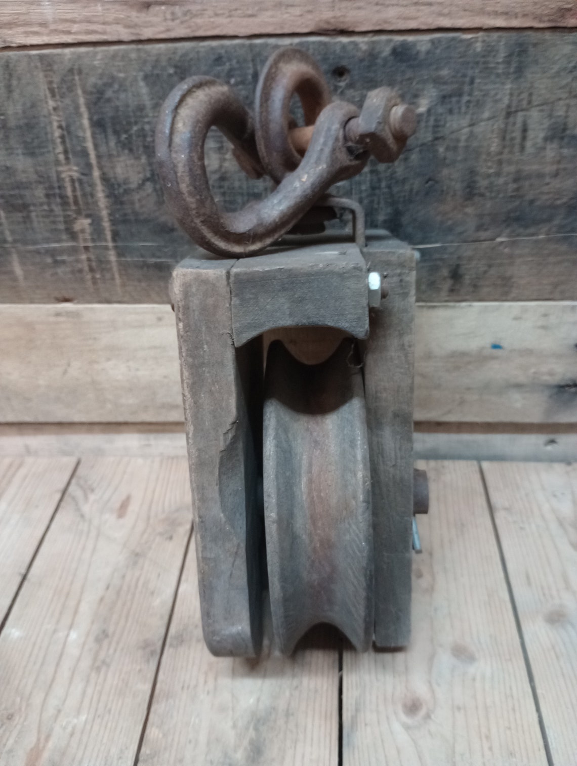 Antique Wood Block Barn Pulleys 1800s Hudson’s Hay Tools Rustic ...
