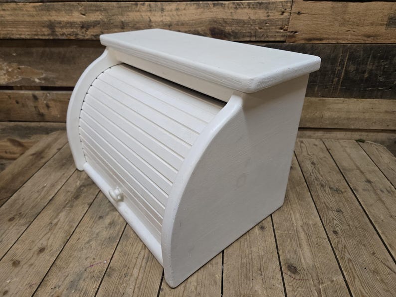 Wooden Roll Top Counter Top Bread Box Bread Storage Container - Etsy