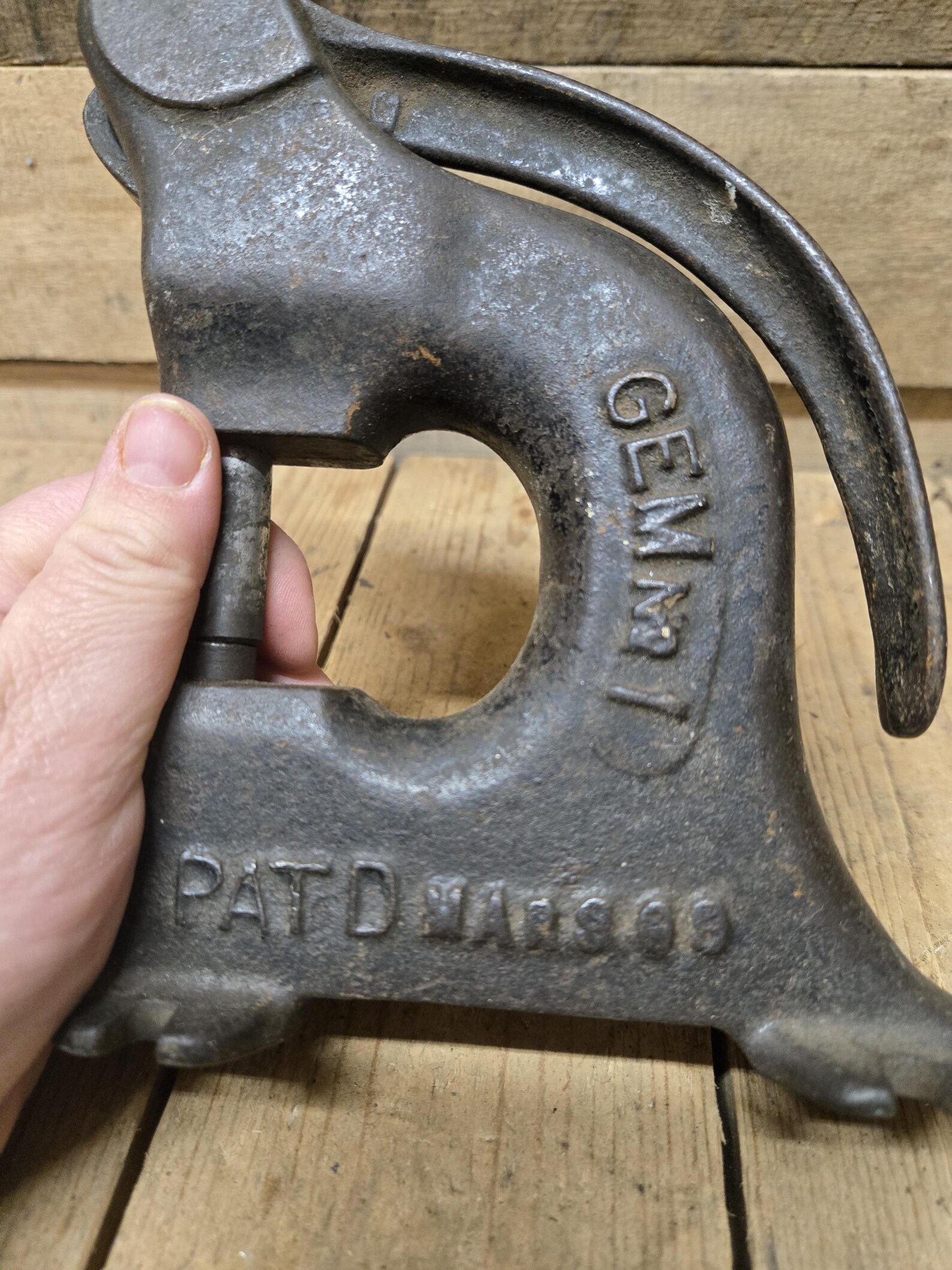 Vintage Cast Iron GEM No 1 Punch - Cast Iron GEM Punch - Cast Iron Tool ...