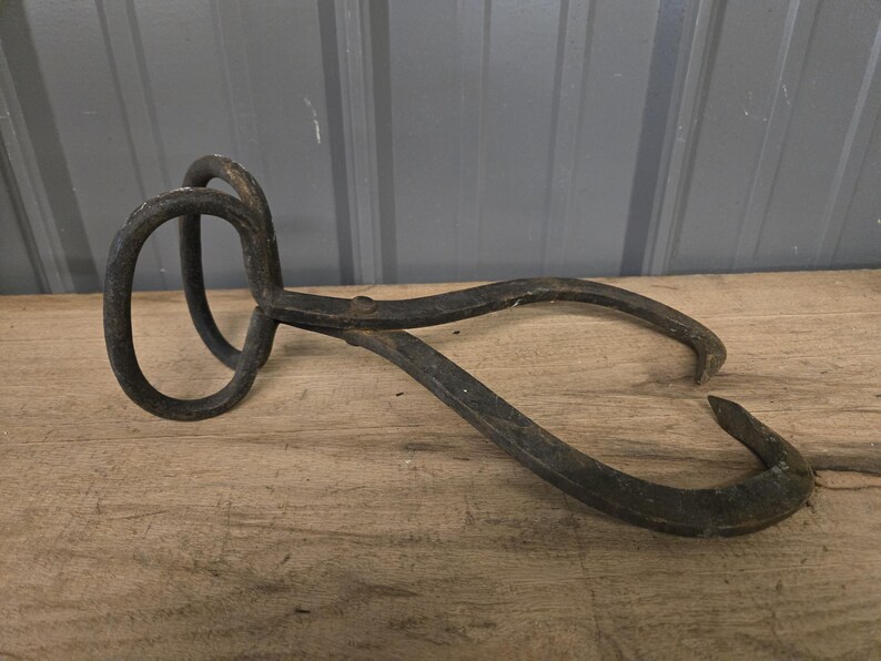 Vintage Ice/log Block Cast Iron Tongs Hay Carrier Hooks Farm Barn Tool ...