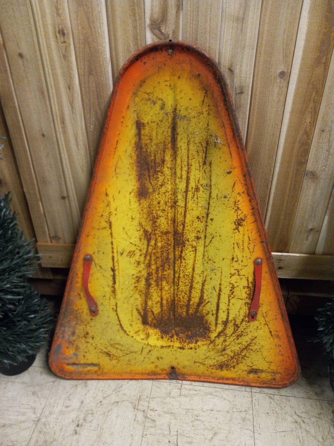 Rare Vintage Metal Triangle Snow Sled With Handles - Etsy