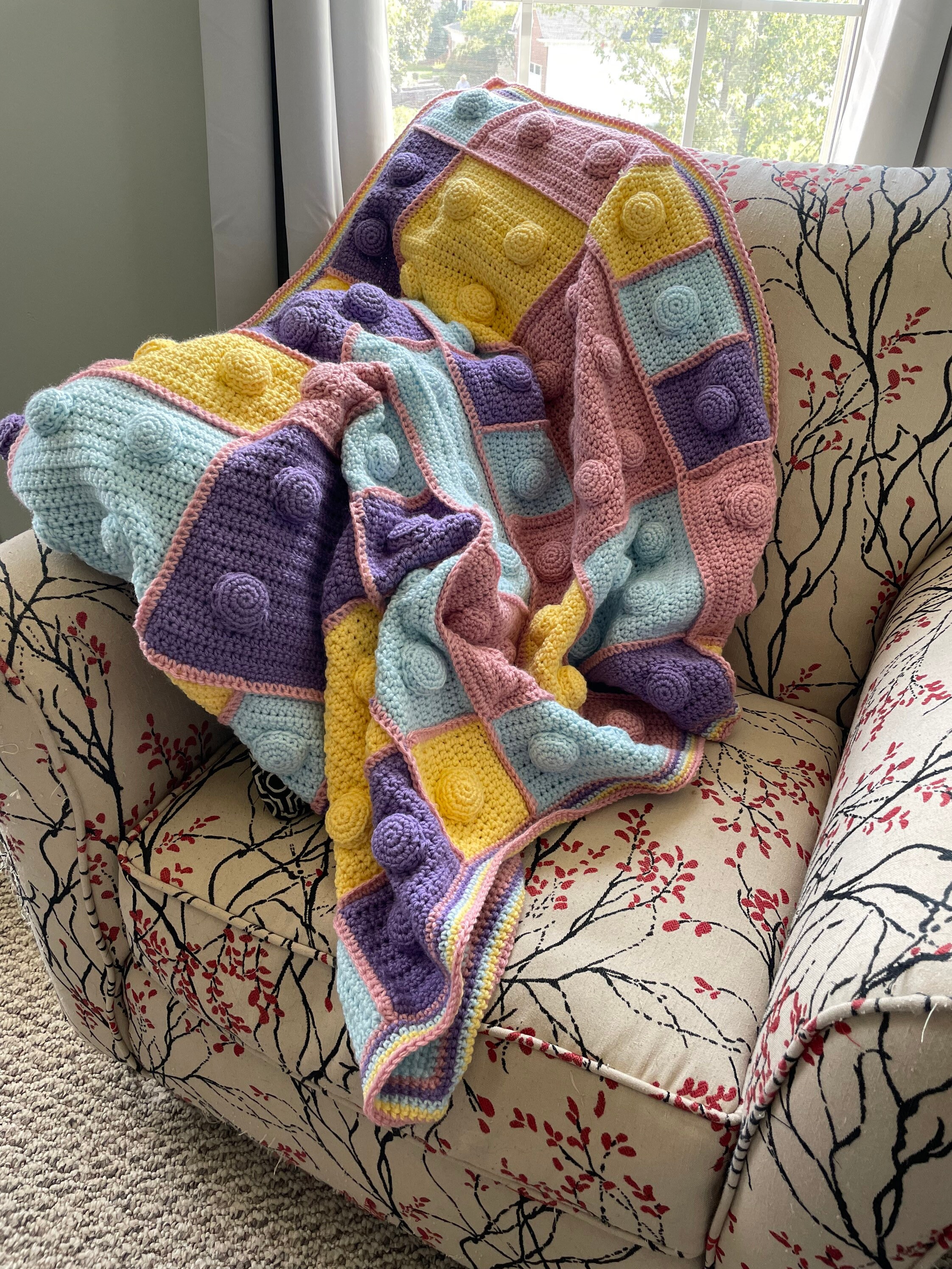 Lego Blanket, Crochet Afghan, Child's Blanket, Baby Blanket, Made to ...