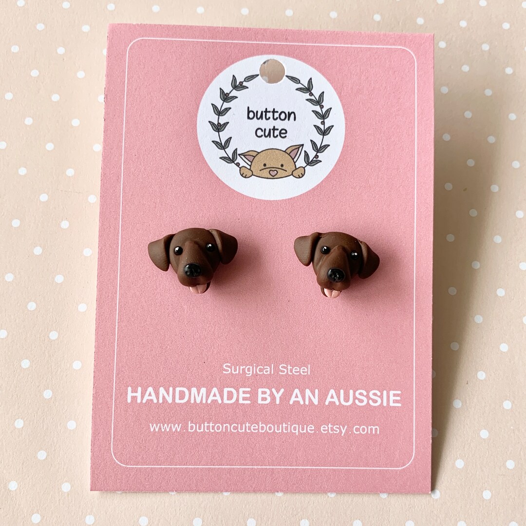 Labrador Earrings chocolate Handmade Dog Jewellery Studs Dangles Hoops ...