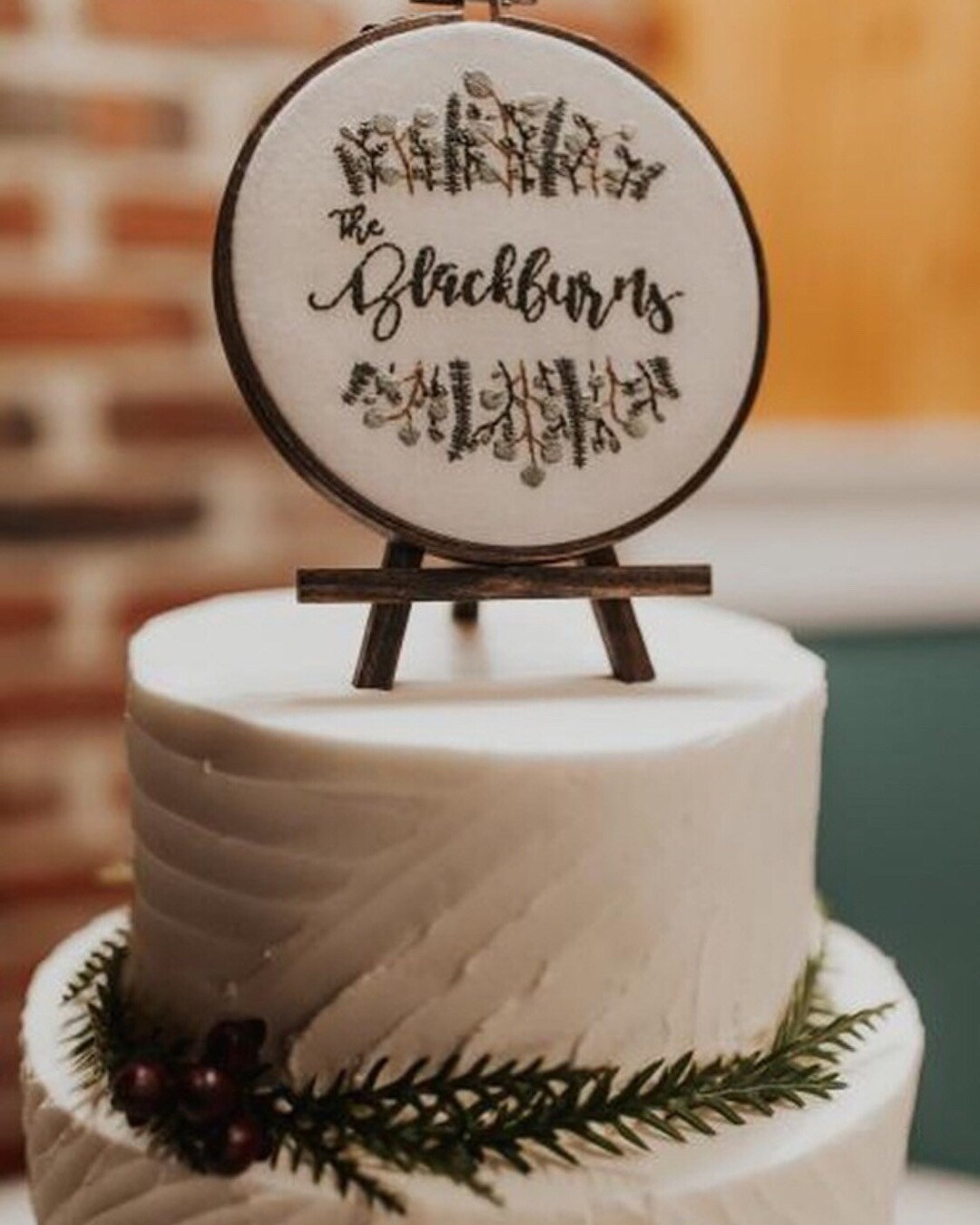 Hand Embroidered Custom Wedding Cake Topper - Etsy